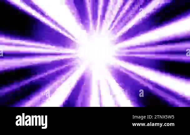 Bright flickering rays of a purple energy source on a black screen ...