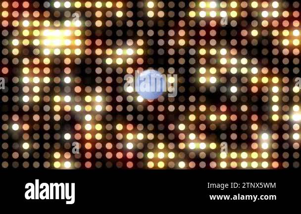 Animation of rotating globe with lens flares over circles against black ...