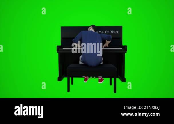 3D animation of a male coach playing the piano in a restaurant from the ...