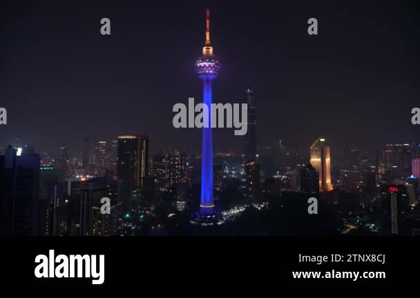 Kuala Lumpur, Malaysia - Sept 1, 2023 - Real time footage of KL Tower ...