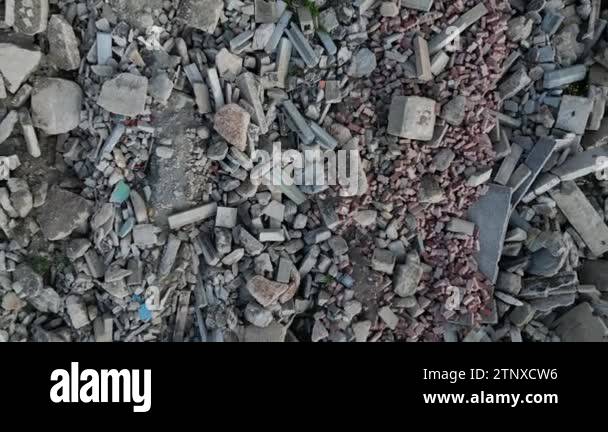 death, injury, lost, people, crushed reinforcing concrete with wires ...