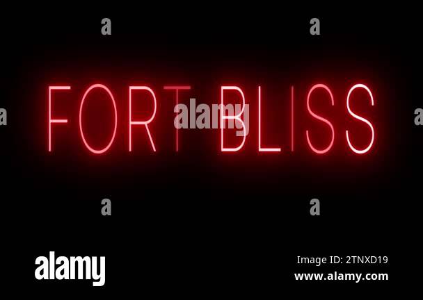 Red flickering and blinking animated neon sign for the city of Fort ...