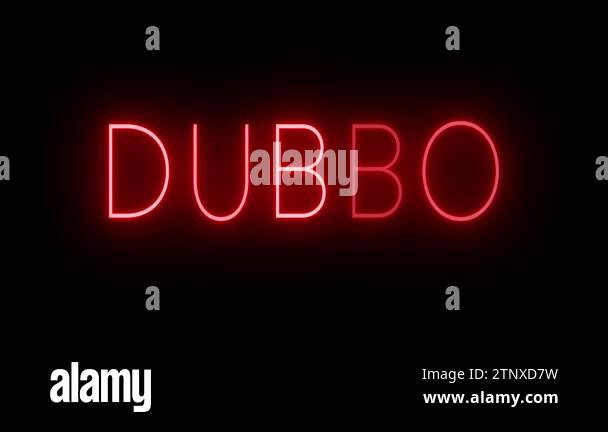 Red flickering and blinking animated neon sign for Dubbo Stock Video ...