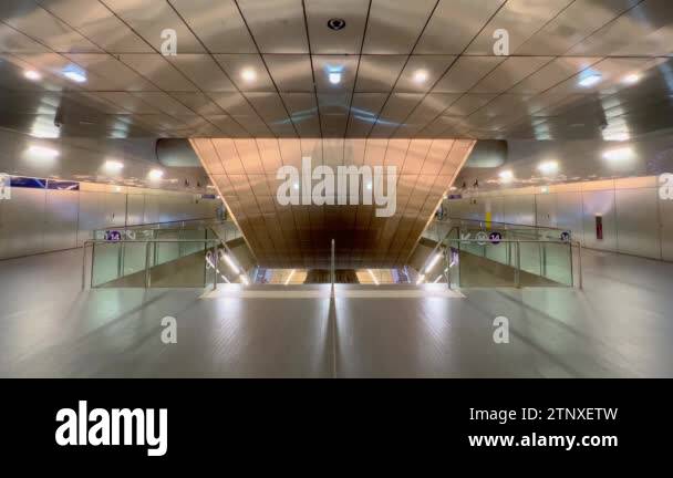 The modern metro station of Subway Line 14 in Paris - PARIS, FRANCE ...