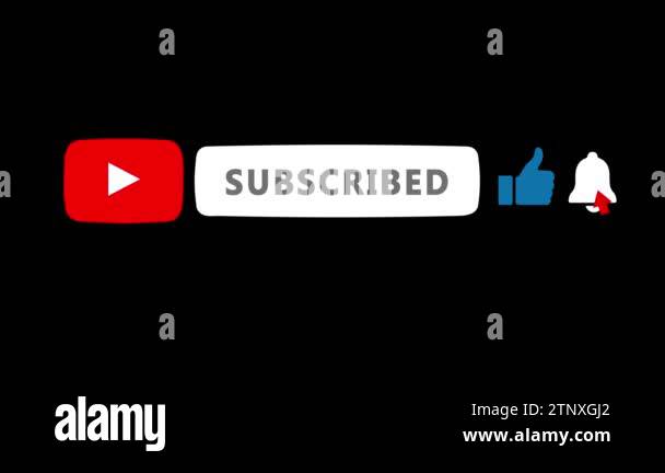 Mouse Clicking a Subscribe Button and Bell Notification. Youtube Intro. subscribe, notification ...