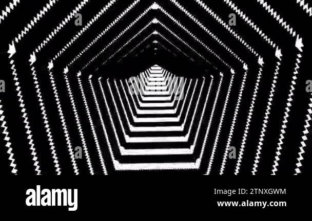 Expanding Tunnel Floating Transform Monochrome Background. Vj retro ...