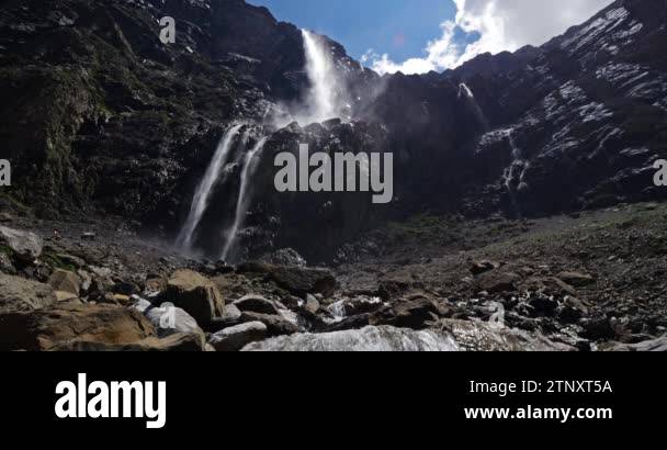The Gavarnie waterfall, Cirque de Gavarnie,Hautes Pyrenees,France Stock ...