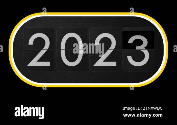 Flip clock table frame counting years 2023 2024 2025 2026 2027 2028 ...