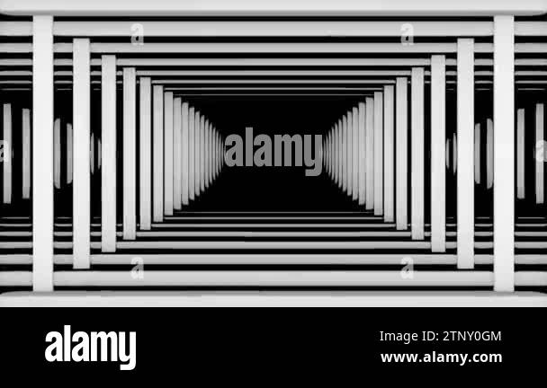 Black And White Endless Corridor Row Repetitive Animation To Dark Background Loop Stock Video ...