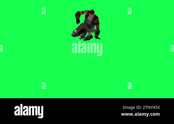 3D animated spy soldier jumping down the wall on green screen 3D people ...