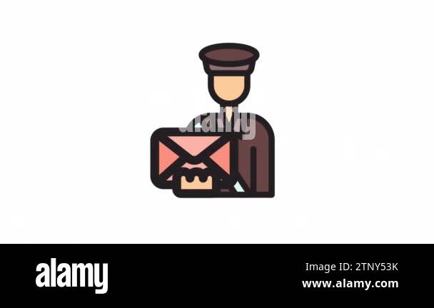 Postman, Postal Service animated icon on transparent background Stock ...
