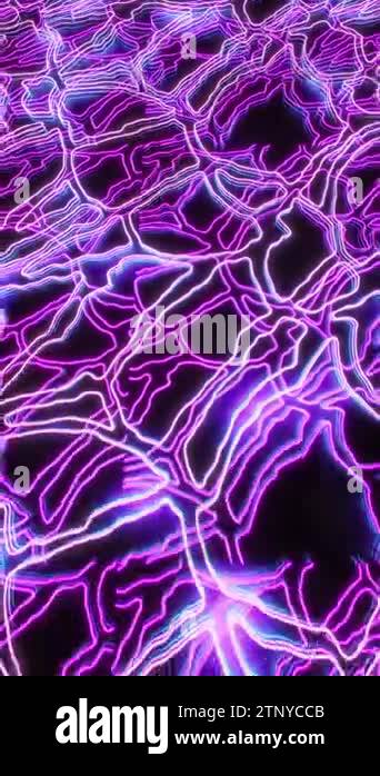 Vertical 3D Background Animation. Futuristic Optical Fibers. Electrical ...