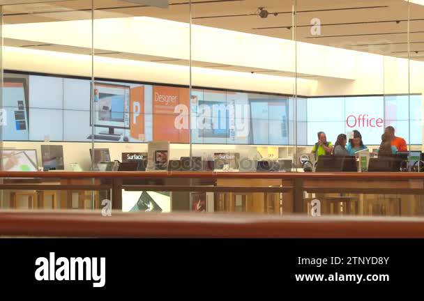 Microsoft retail store at a mall Stock Video Footage - Alamy