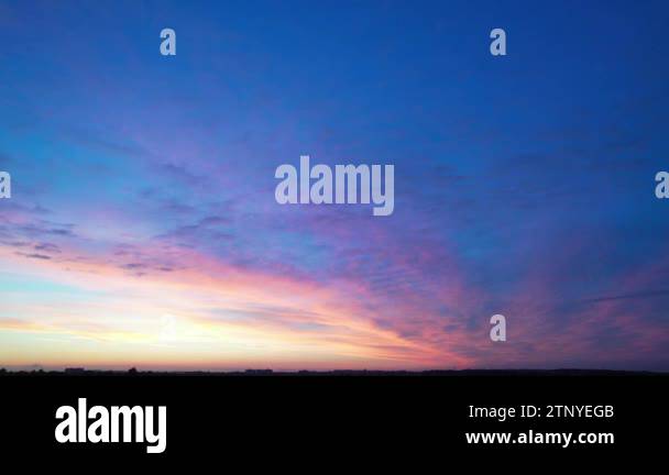 High Angle Footage of Most Beautiful and Colourful Sky with Orange and ...