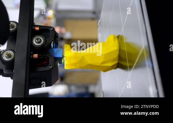 Working 3D printer printing object from plastic. Printing model from ...