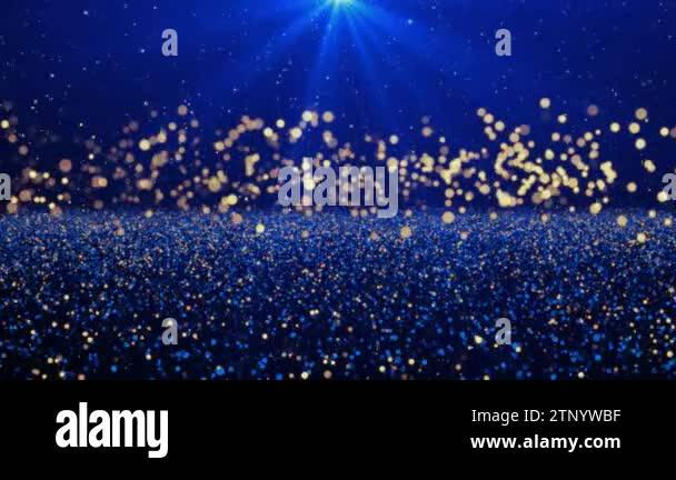 4K 3D Abstract Blue shining glitter particles 2024 Animation New Motion Background. Light flare ...