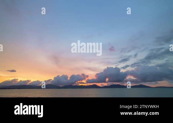 Time lapse The beauty of pink sky was mesmerizing in stunning sunset ...