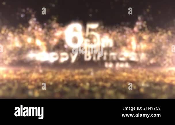 Happy 65th birthday greeting with golden confetti and particles, 65th ...