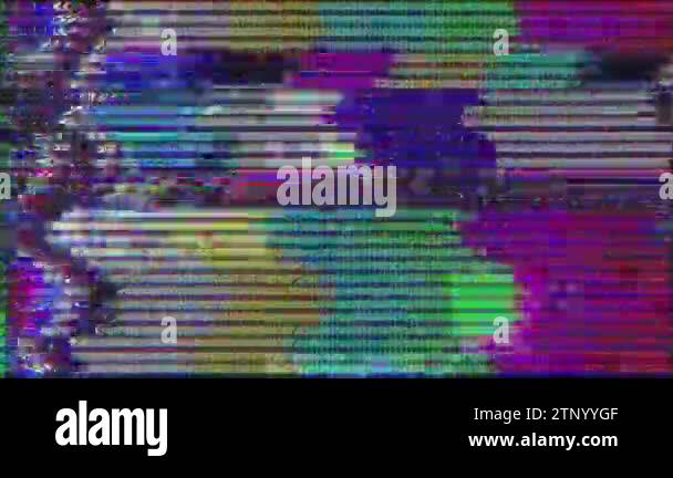 Analog Static Noise texture overlay. Horizontal stripes offset . No signal white noise artifacts ...