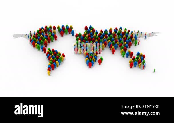 People Form a Map of the World Stock Video Footage - Alamy