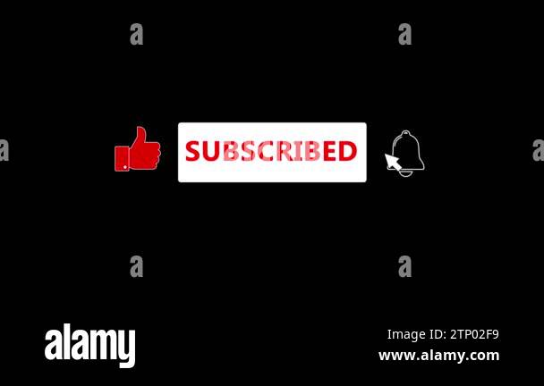 Animation of Social Network. Arrow clicking a Subscribe Button. like ...