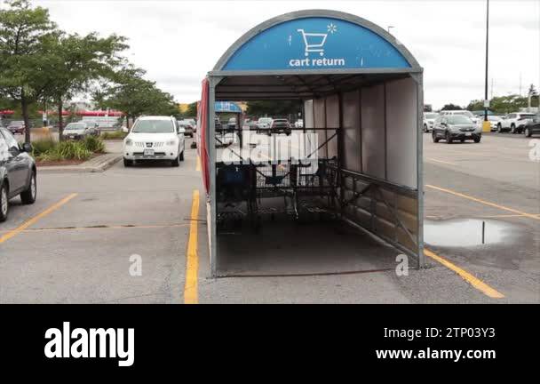 shopping grocery cart buggy corral canopy rain cover roof outside ...