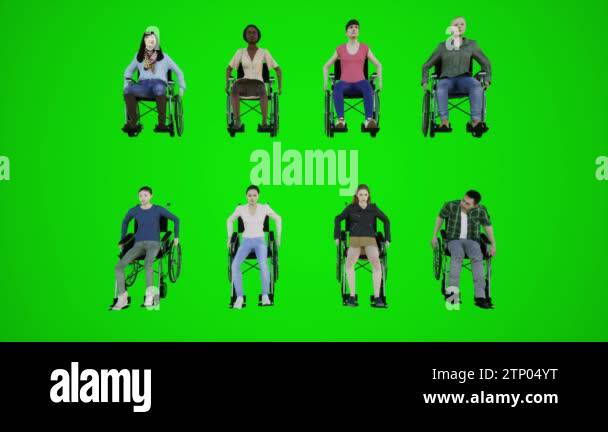 3D animation of an angry man in a wheelchair moving in a wheelchair in ...