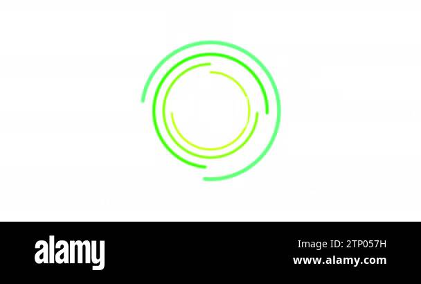 concentric circle strokes in rainbow colours growing over a white background. 4K loop animation ...