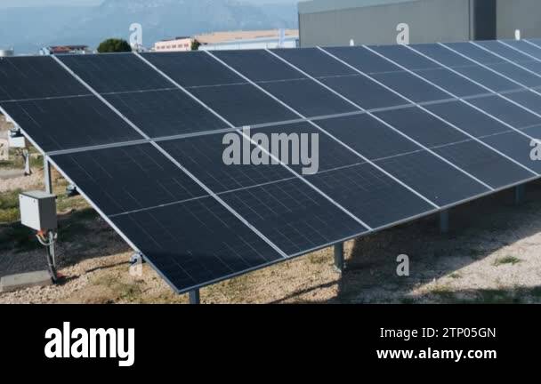 Solar photovoltaic panels in solar farm used to produce mill in a flour ...