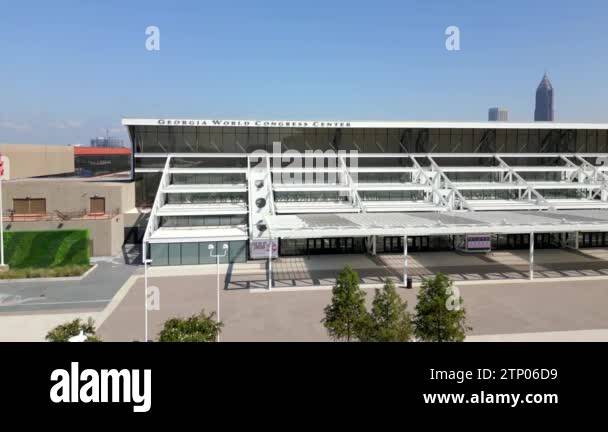 Atlanta, GA, USA - September 9, 2023: Aerial video Georgia World ...