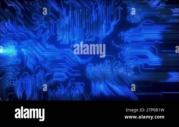 Circuit Board Copy Space, Dark Animation Computer, Data, Technology, Artificial Intelligence ...