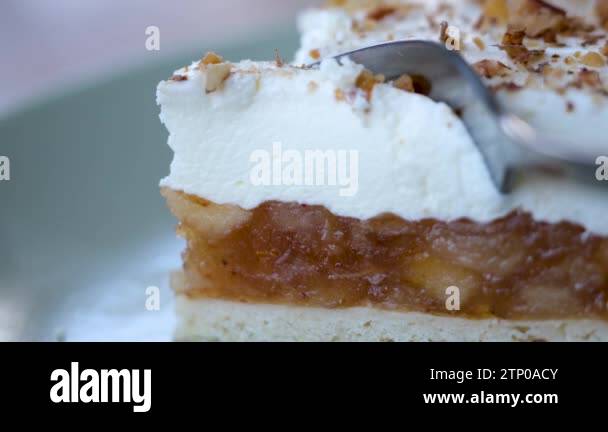 delicious apple charlotte on shortcrust pastry with mascarpone cheese ...