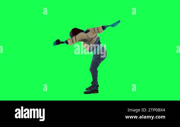 Blue animated man dancing and cheering for baseball team from right ...