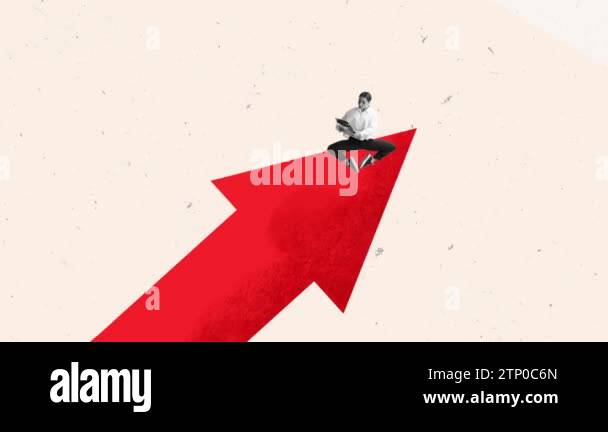 Stop motion, animation. Concentrated businesswoman, employee sitting on ...