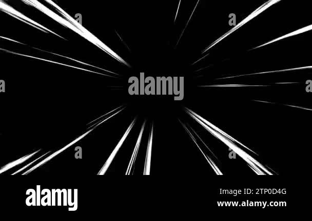 Anime speed line background animation on black. Comic Light Speed Lines ...