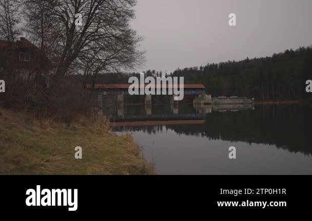 Fish ladder at Baierbrunn hydroelectric power plant. Fish ladder and ...