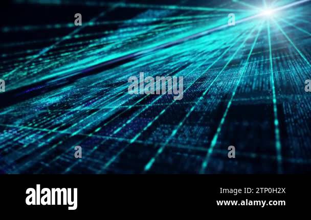 Immersive cyber space with captivating motion abstract matrix particles ...