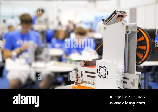 Printing with Plastic Wire Filament on 3D Printer. Additive ...