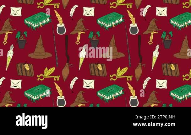 Doodle magic things from a wizard school animation Loop Background ...