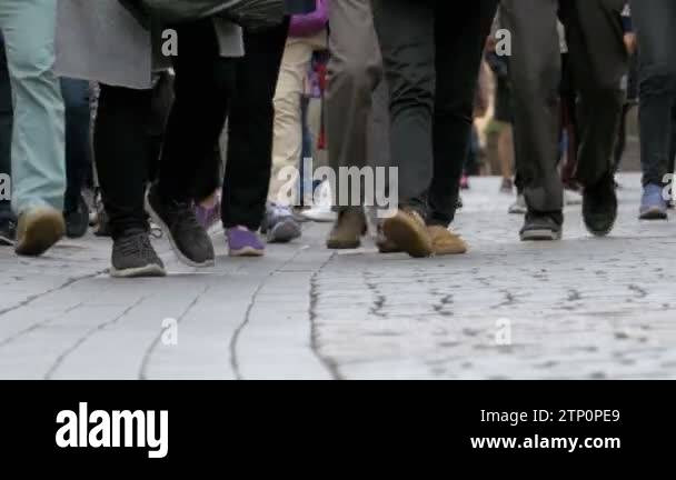 Legs of Crowd People Walking on the Street Stock Video Footage - Alamy