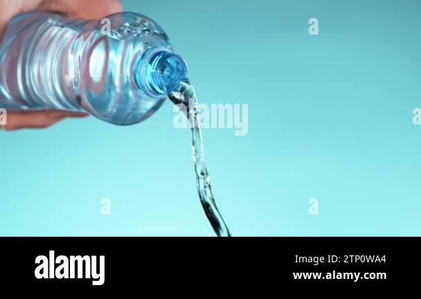 Super Sow Motion of Splashing Water from Bottle. Filmed on High Speed ...