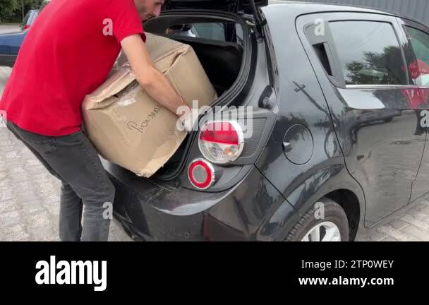 new mail luggage compartment delivery of large parcels boxes load into ...