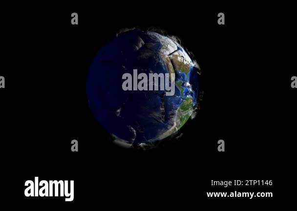 Planet Earth in the form of a ball in space, maps and textures provided by NASA, video loop ...