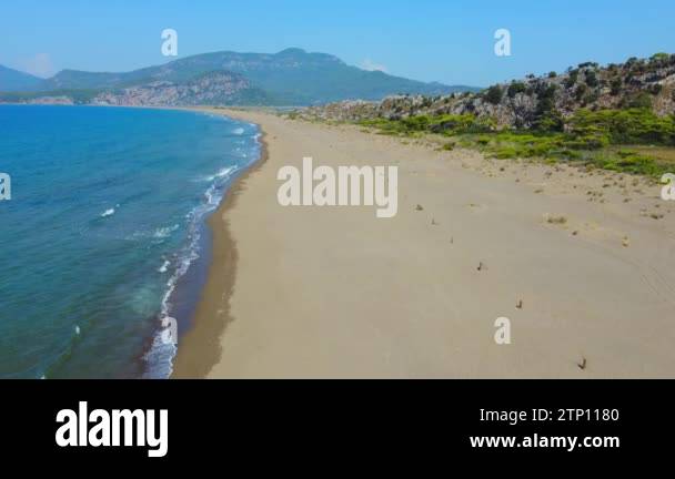 Loggerhead turtle spawning site Iztuzu Beach. It is known for its blue ...