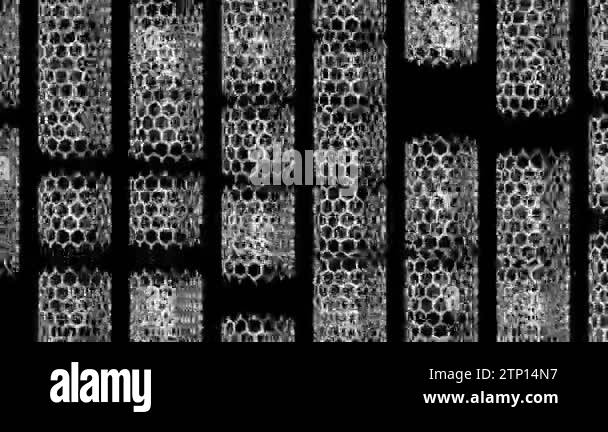 rising and falling cylinders from the grid. cinematic industrial ...