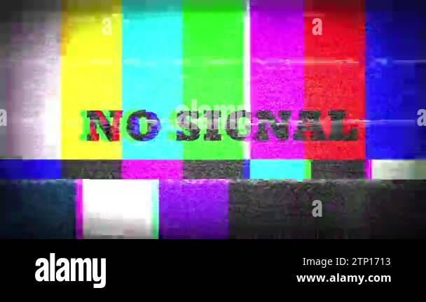 No signal glitch effect with rainbow color bars background Stock Video ...