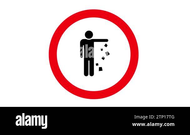 do not litter here dumping garbage is not allowed sign animation Stock ...