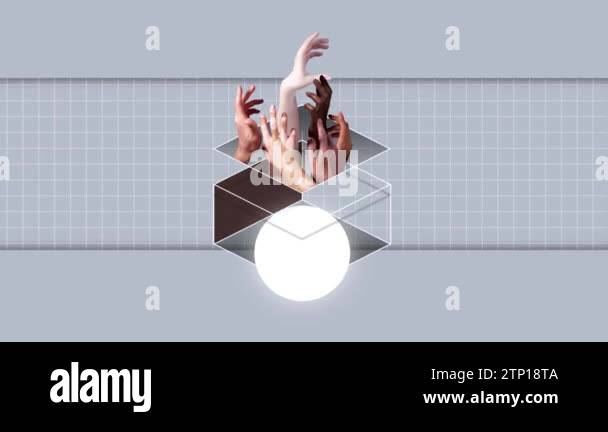 Stop motion, animation. Creative surreal design. Human hands aesthetics ...