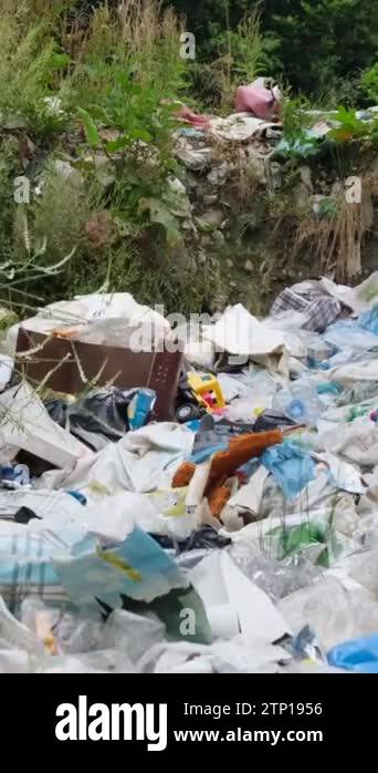 Plastic garbage in the Citarum River, Java Island, Indonesia. The ...
