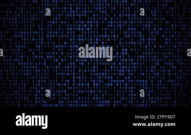 Simple CRT Monitor styled blue binary code motion background animation. This retro technology ...